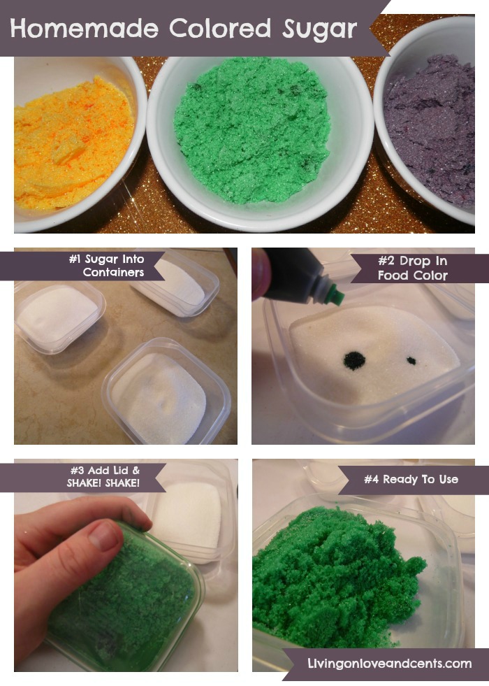 DIY HOME MADE COLORED SUGAR - Inspiring Momma